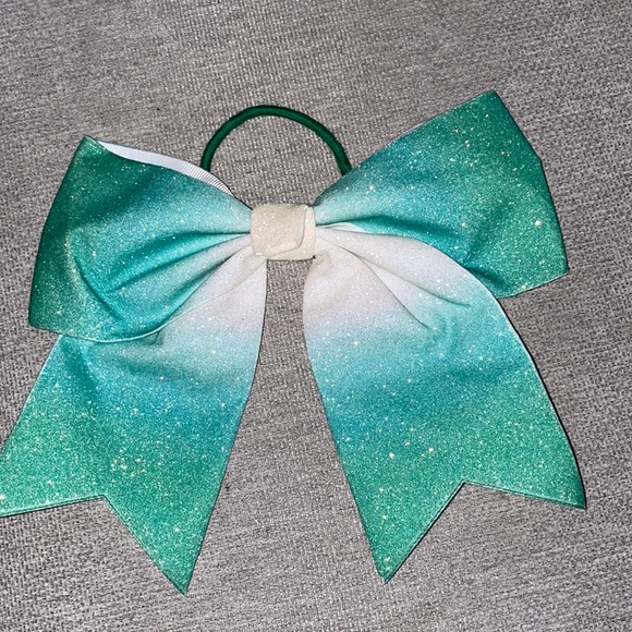 Accessories | Green And White Ombre Glitter Cheerleading Bow With Tails ...